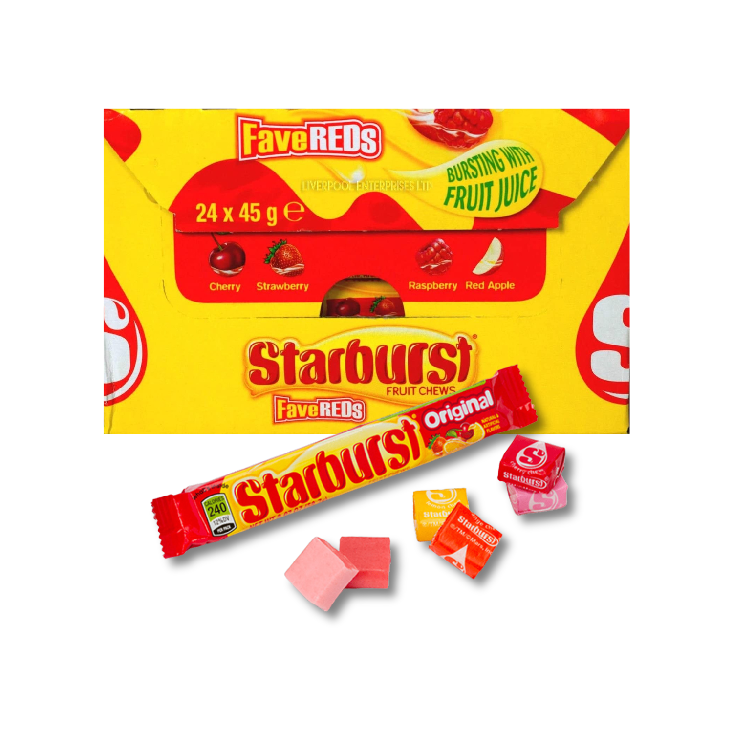 Starburst Favereds Busting With Fruit Juice 24x45g Al hudaydah Al Starburst Favereds Busting With Fruit Juice 24x45g Al hudaydah Al